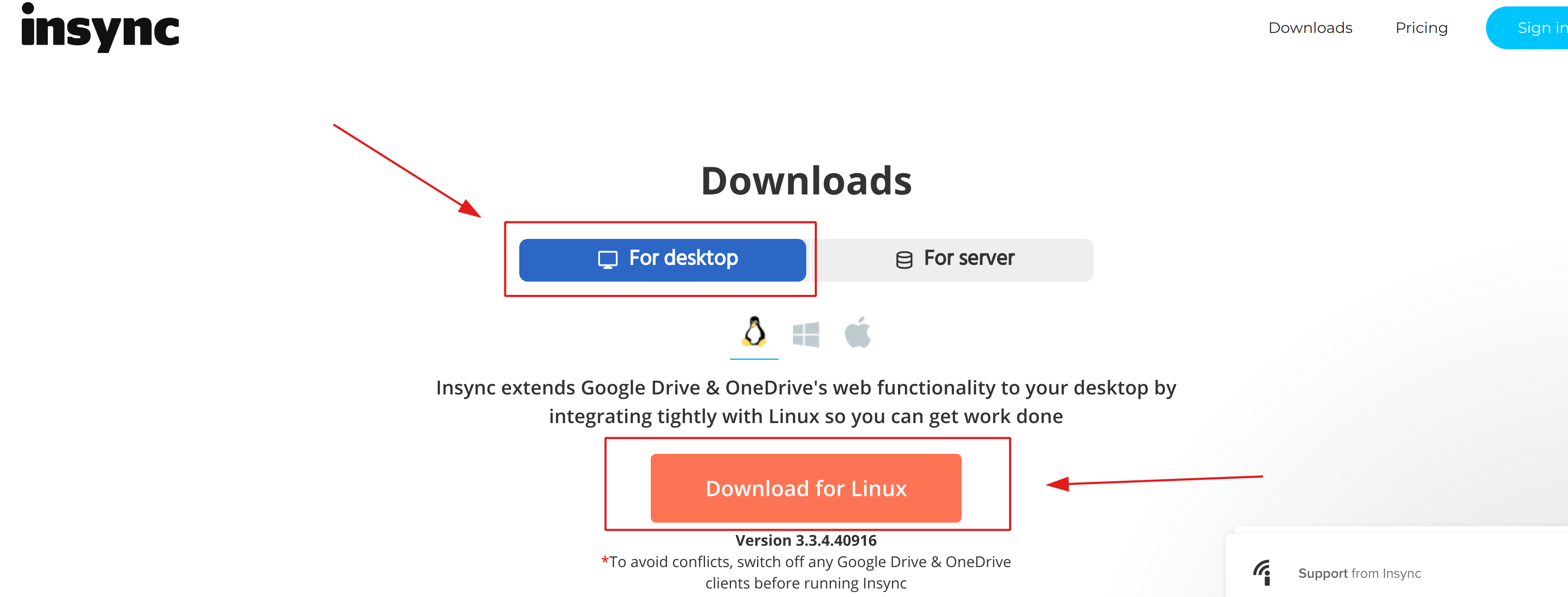 Insync Install Process Ubuntu Docs